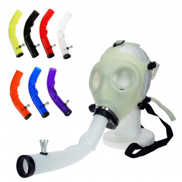 Gas Mask w/Curved Acrylic Pipe Glow in the dark Color